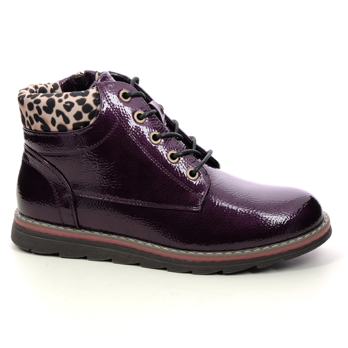 Lotus Lexis Naomi Syc Purple Womens Lace Up Boots