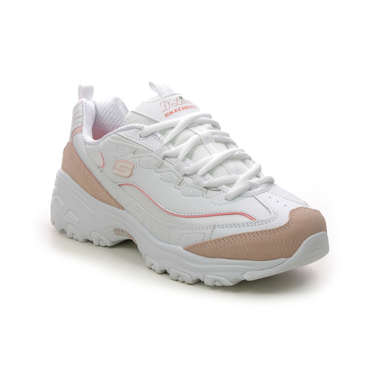 Skechers Dlites WOR White Orange Womens trainers 150231